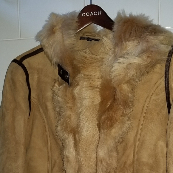 Coach | Jackets & Coats | Coach Suede And Fur Coat Never Wornnwot ...